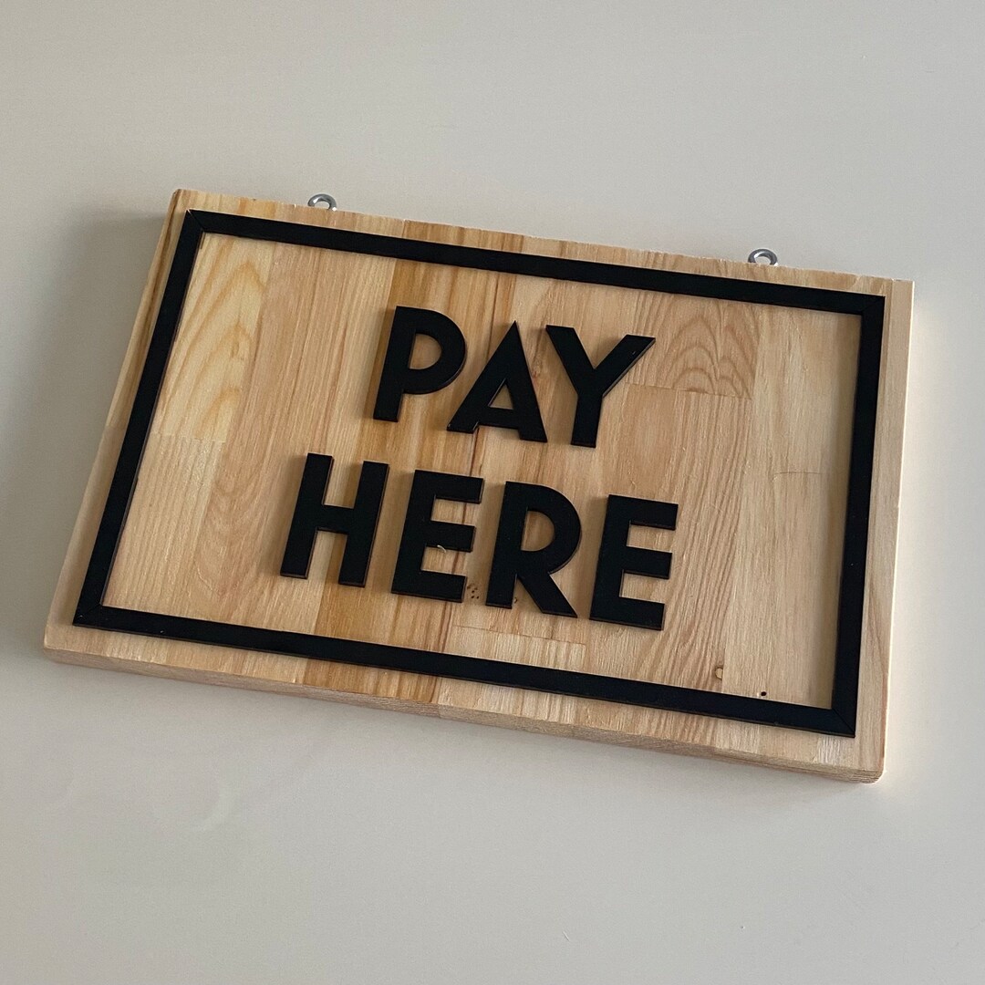 Pay Here Rectangular Wooden Sign - Etsy