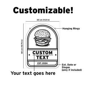 Customizable Burger Sign | Custom Wooden Burger Sign - Etsy
