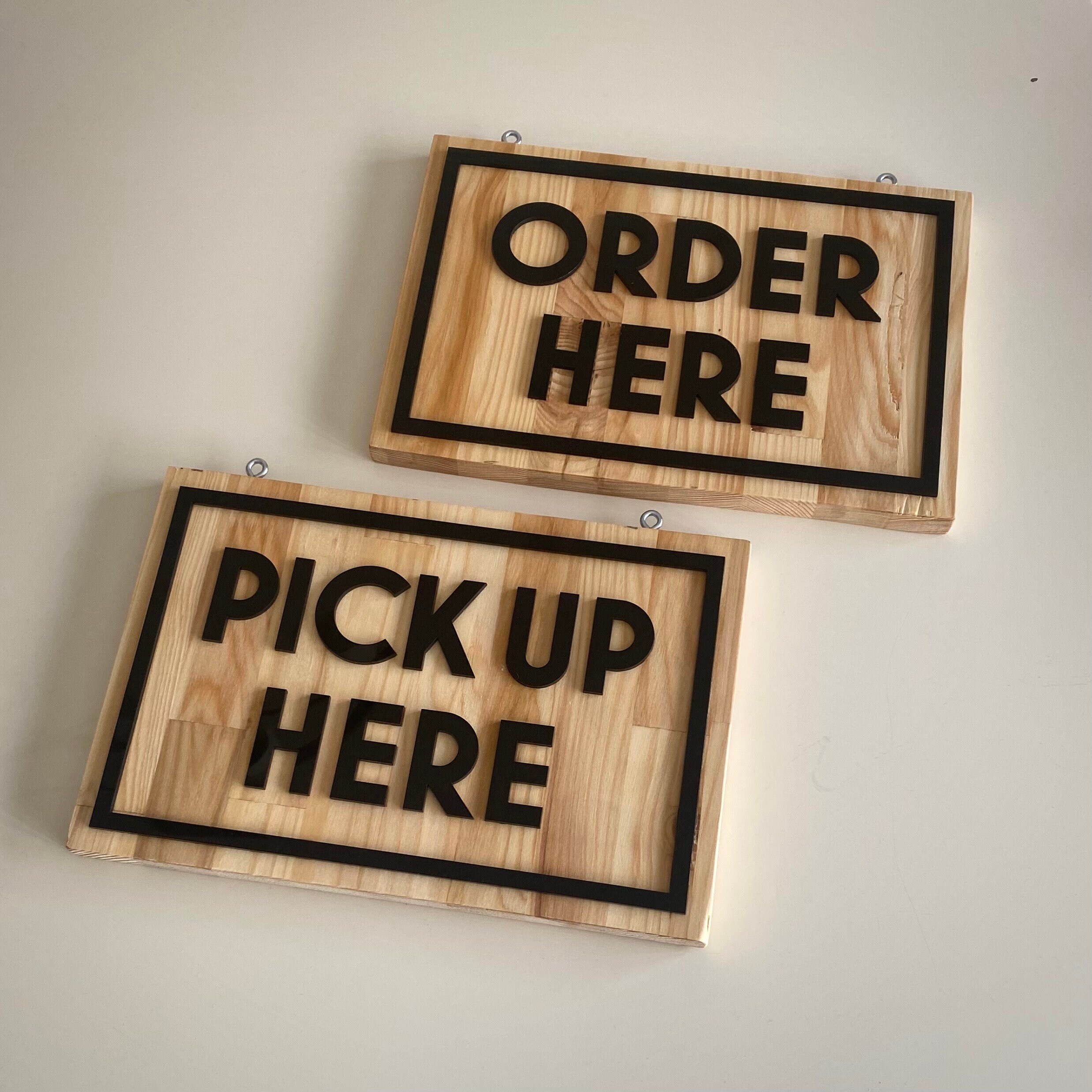 Order Here - Pick up Here Rectangular Wooden Sign Sign Set - Etsy