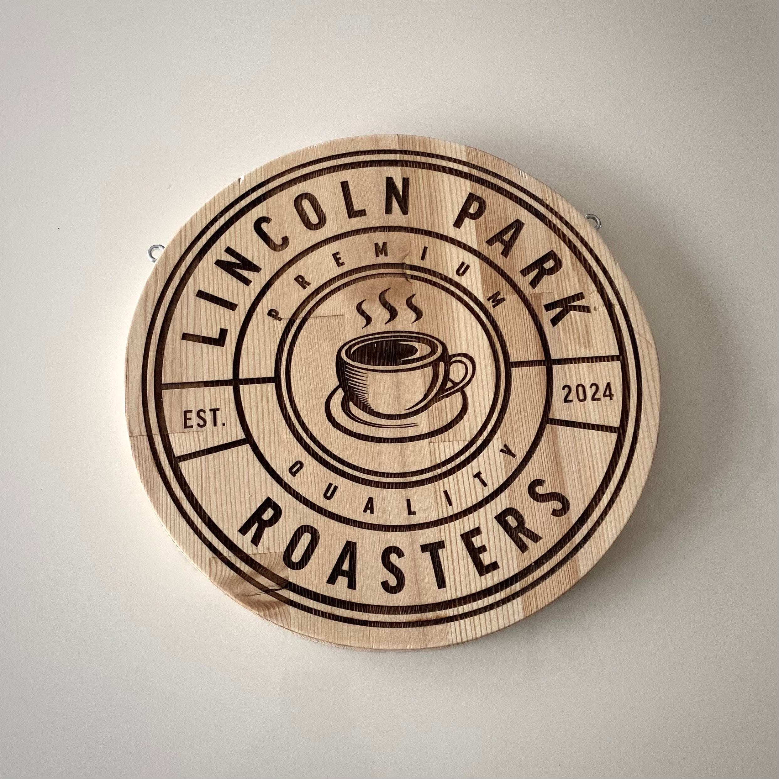 Customizable Coffee Sign | Custom Circular Wooden Coffee Sign - Etsy