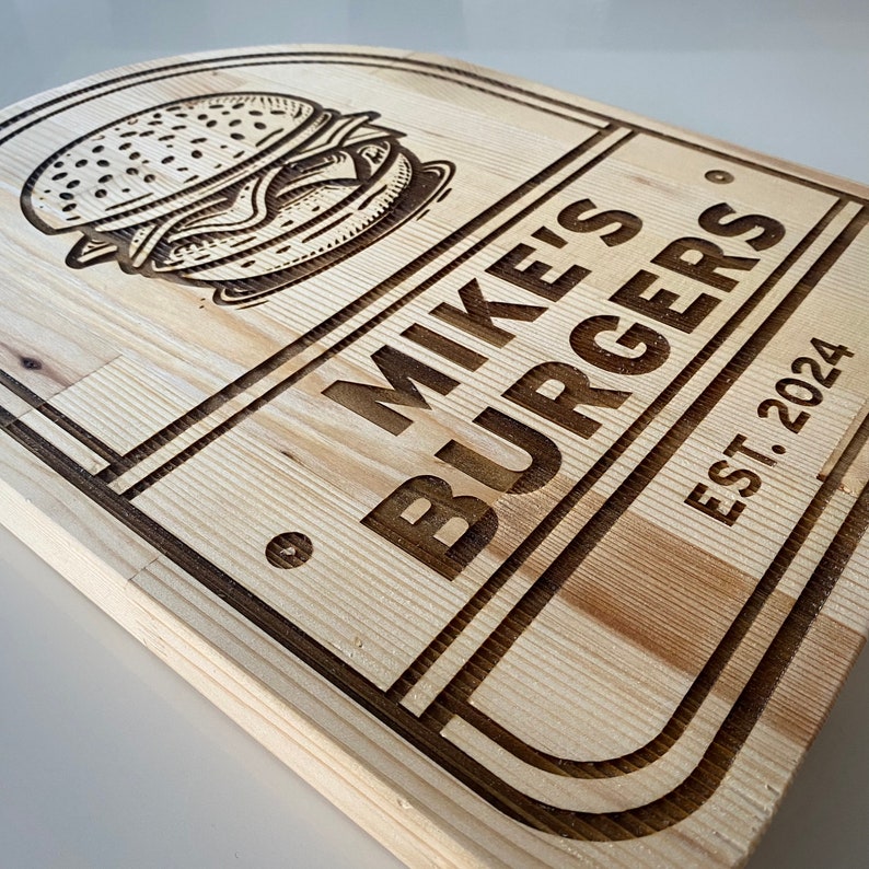 Customizable Burger Sign | Custom Wooden Burger Sign - Etsy