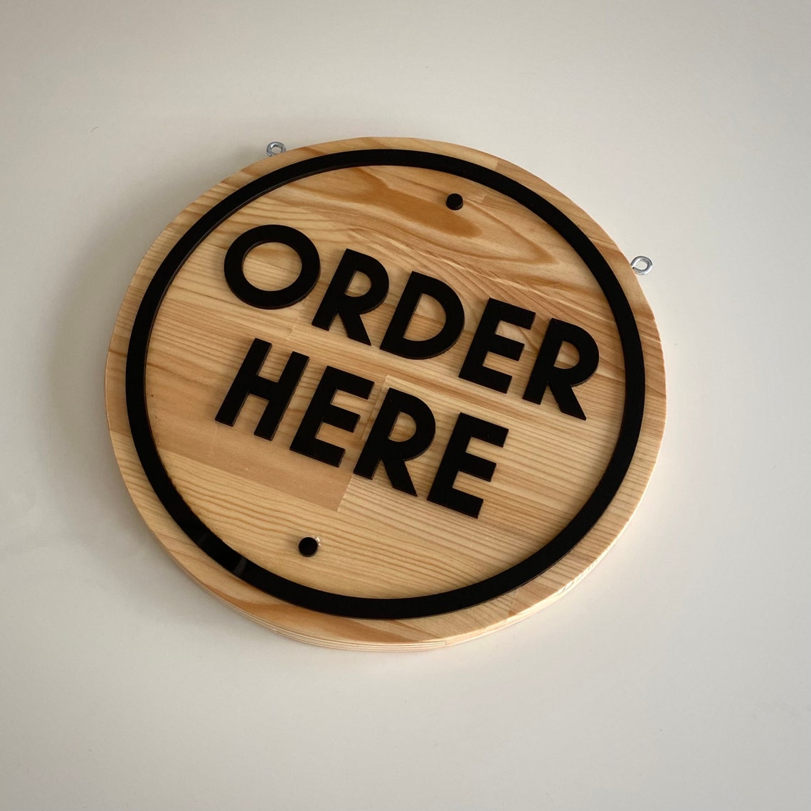 Order Here Pick up Here Pay Here Circular Wooden Sign Sign Set - Etsy