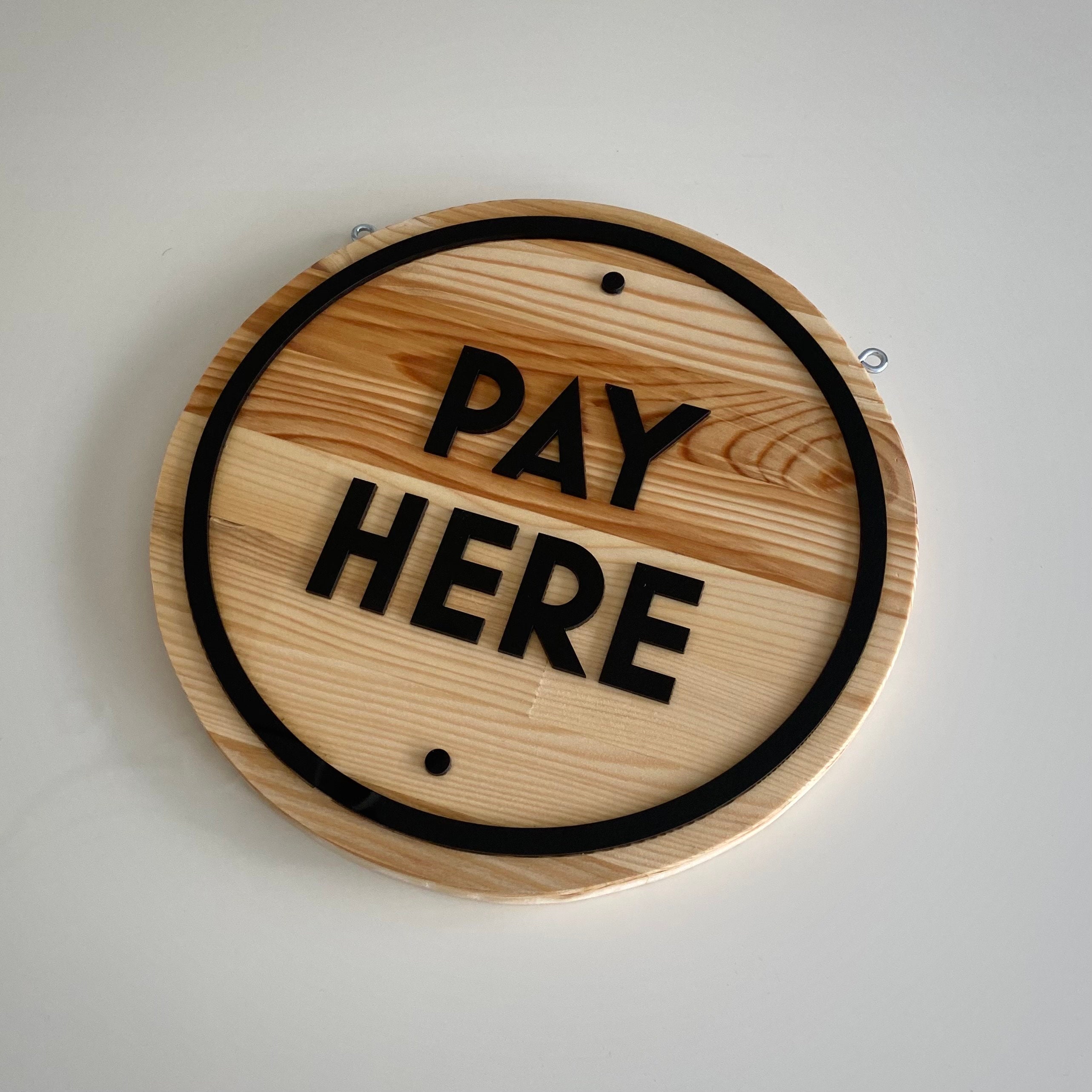 Order Here Pick up Here Pay Here Circular Wooden Sign Sign Set - Etsy
