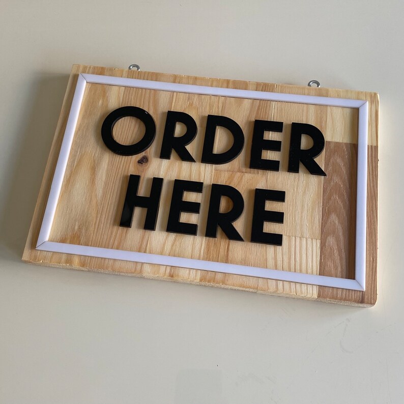 Order Here - Pick up Here Rectangular Wooden Sign Sign Set - Etsy