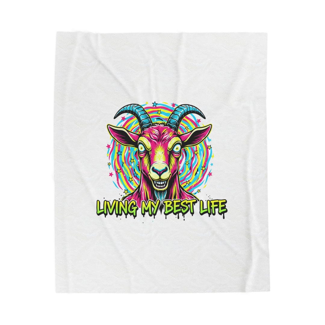 Deadpan Goat Blanket | Unhinged Office Animal Meme, Surreal Watercolor ...