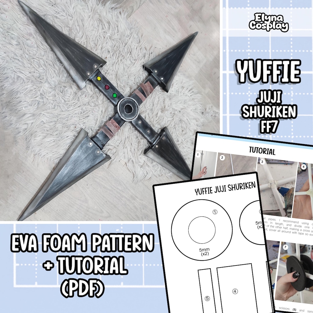 Yuffie Shuriken FF7 Rebirth Cosplay EVA Foam Pattern: Pattern ...