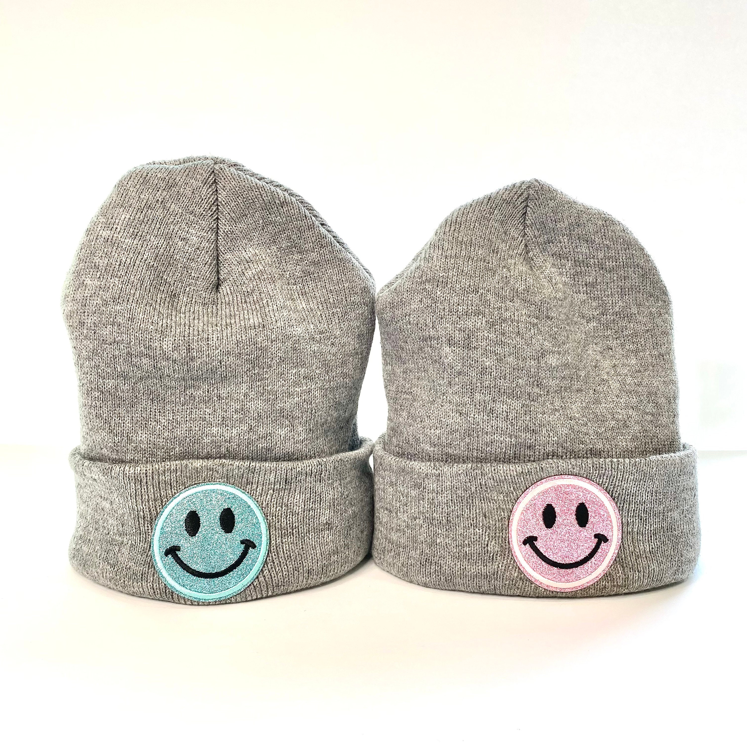 Smiley Glittery Beanie - Winter Beanie - Adult Beanie - Kids Beanie ...