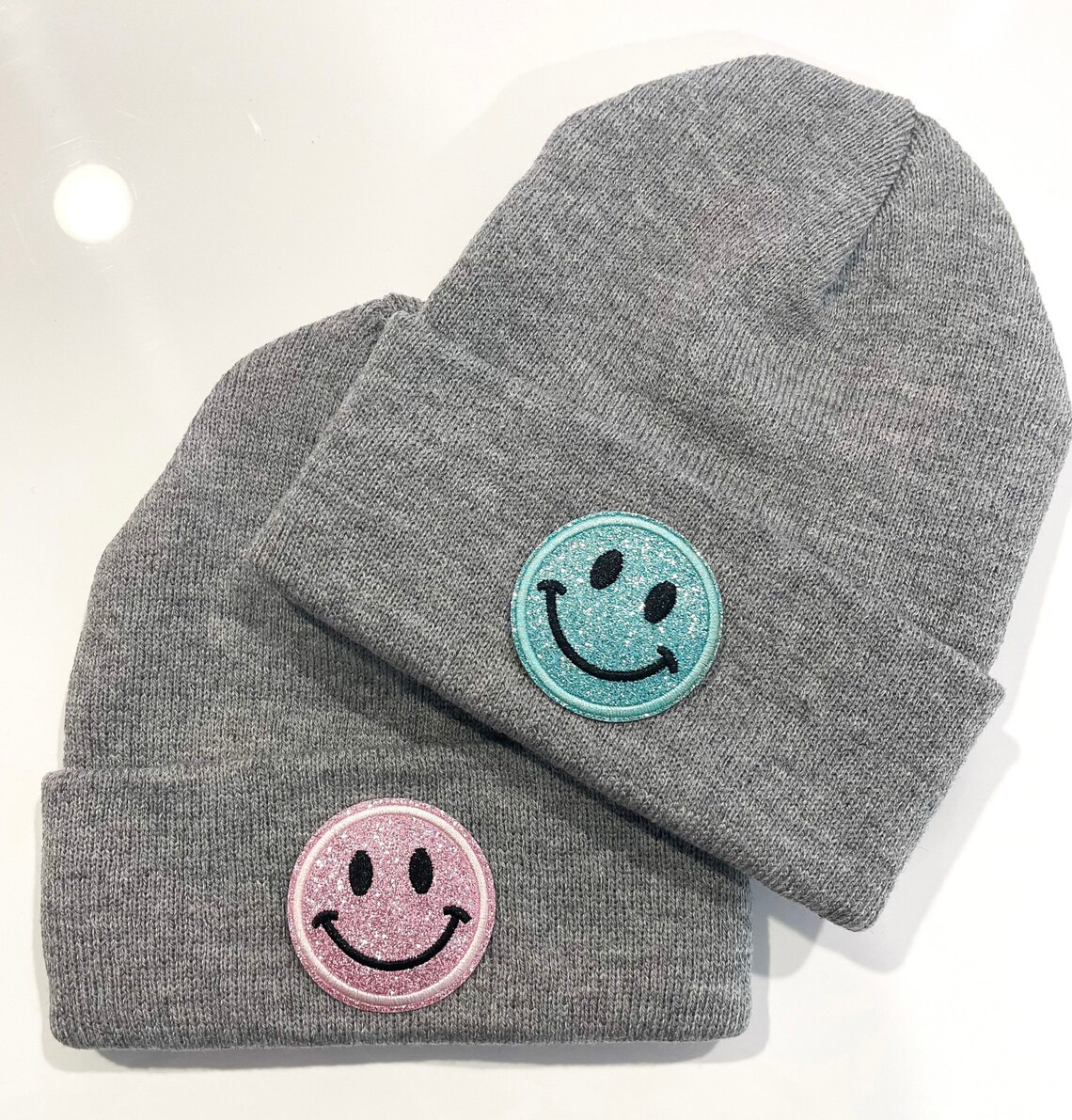 Smiley Glittery Beanie - Winter Beanie - Adult Beanie - Kids Beanie ...