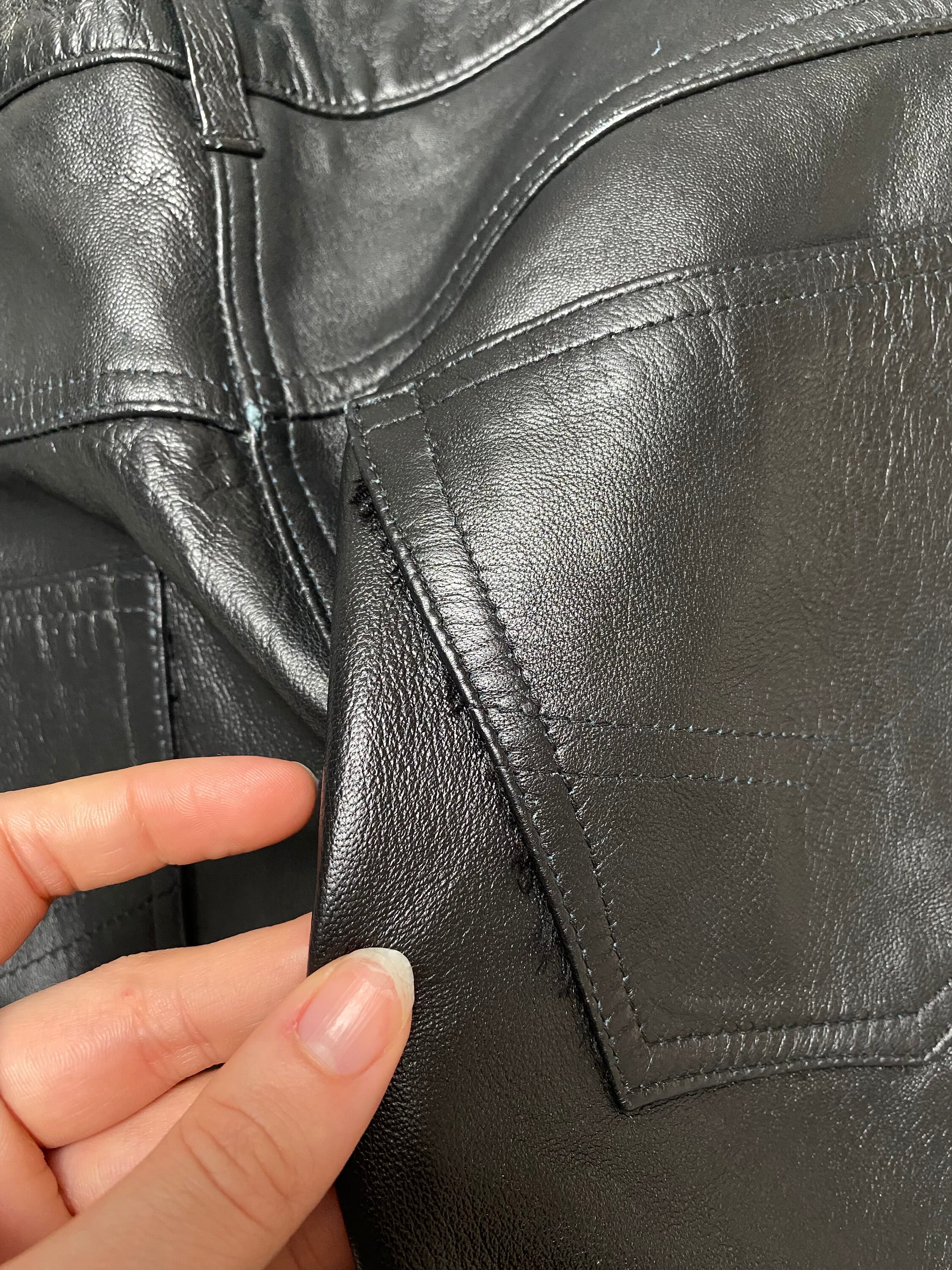 Vintage 90s High-waisted Black Leather Pants – Women's Biker Vintage 90s High-waisted Black Leather Pants – Women's Biker