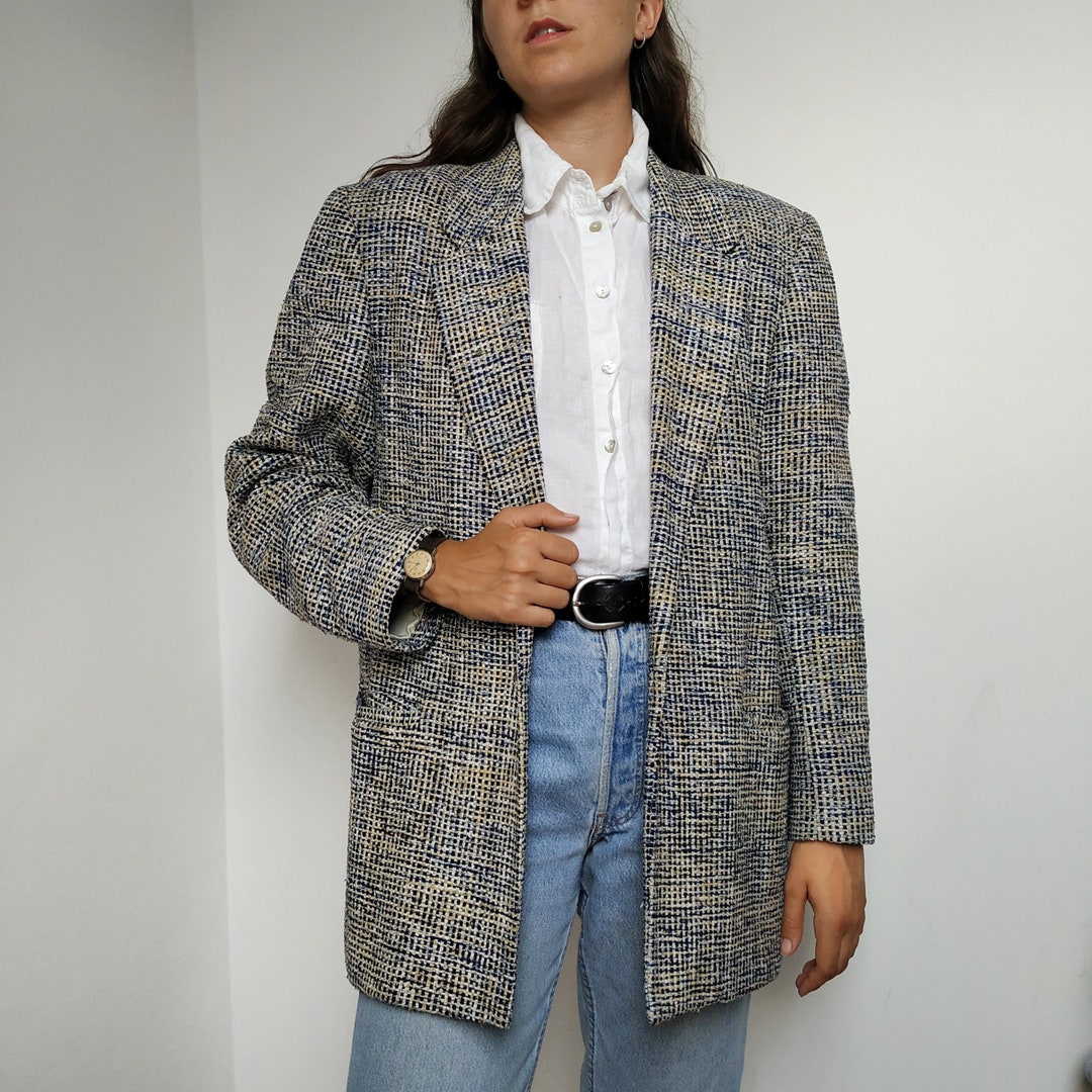 Emil Rutenberg Handwoven Silk Bouclé Blazer / Size M-L / Made in USA ...