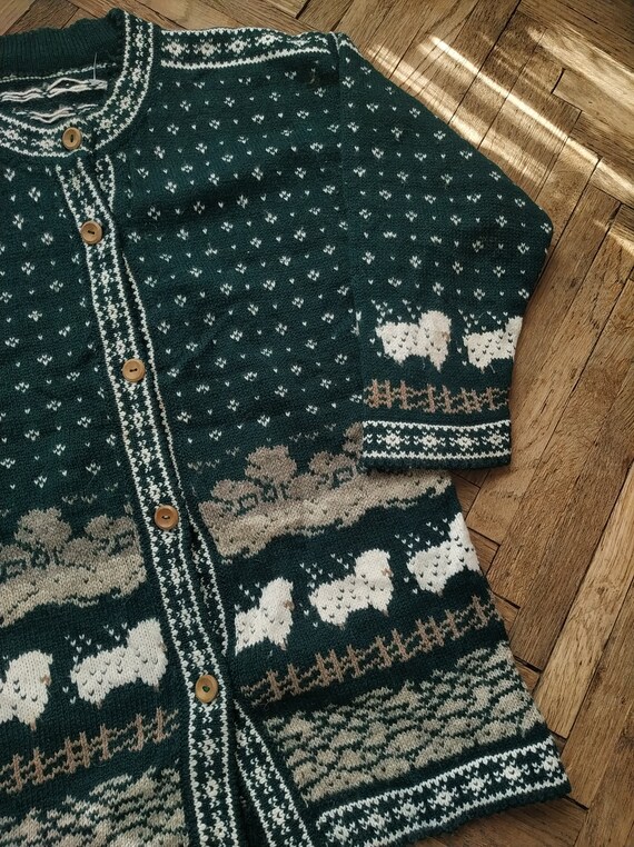 Vintage Wool Cardigan in Pine Green for Women / Size … - Gem