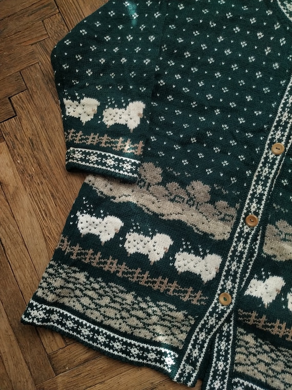 Vintage Wool Cardigan in Pine Green for Women / Size … - Gem