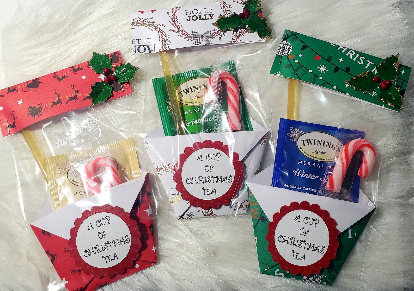 Christmas Tea Favors, Party Favors, Holiday Favors, Tea Party Favors ...