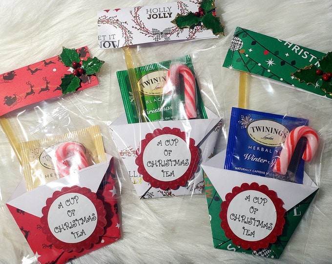 Christmas Tea Set With Tea Bag, Mini Spoon, and Honey. Party Favors ...