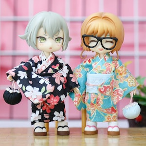 Obitsu11 Doll Clothes Japanese Kimono Set for OB11,1/12 BJD SD Doll ...