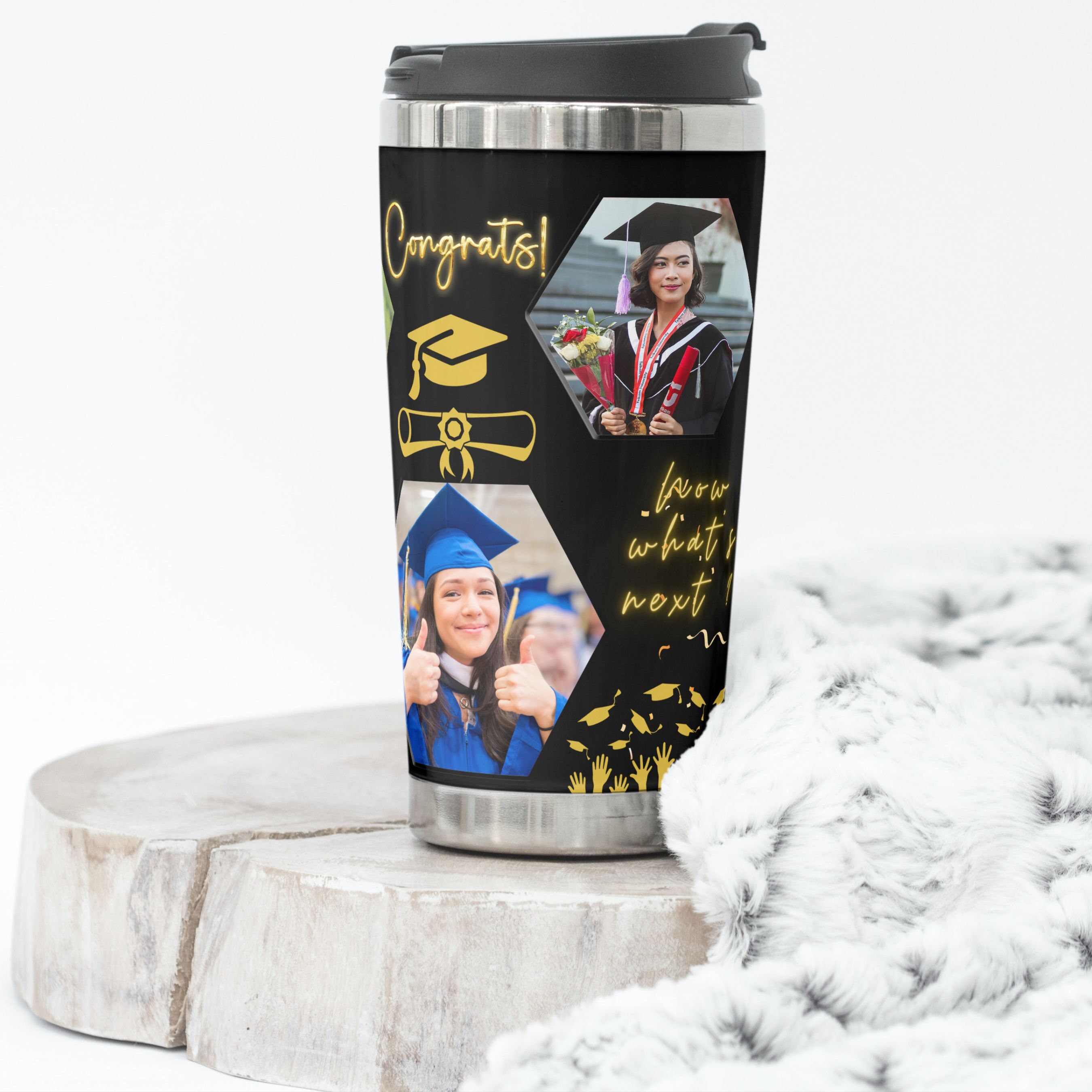 Graduation Photo Collage Tumbler Wrap, Design 20oz Skinny Tumbler ...