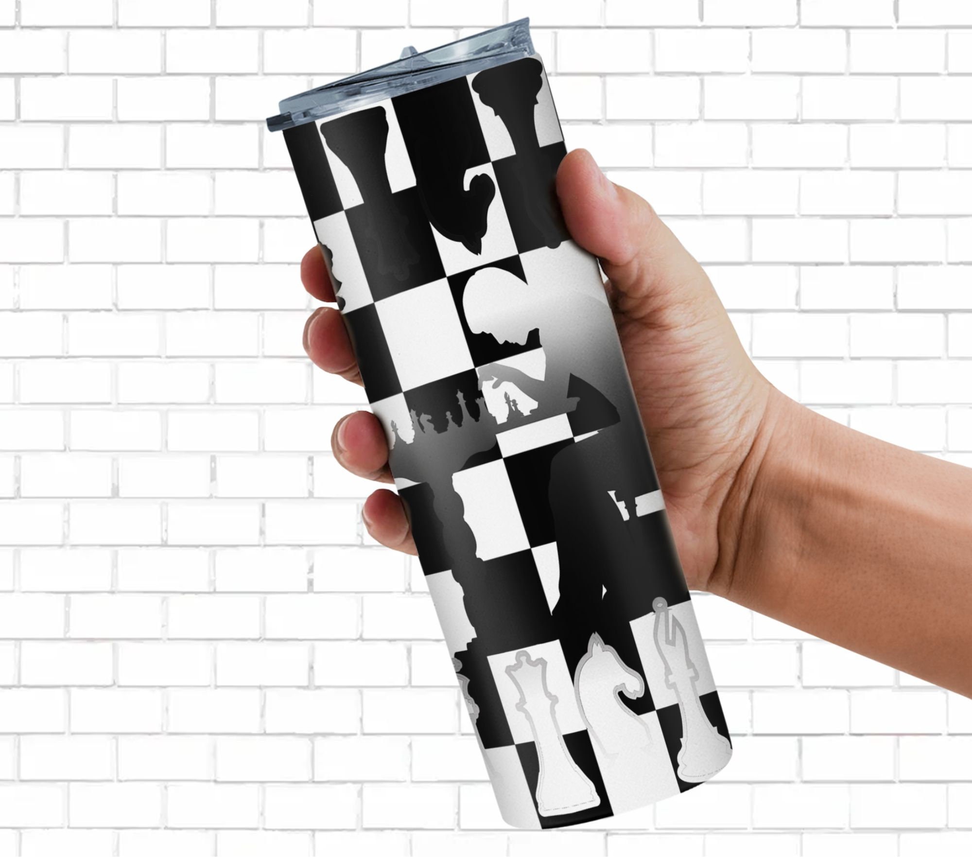 Chess Silhouette 20oz Tumbler Design 20oz Skinny Tumbler Wrap ...