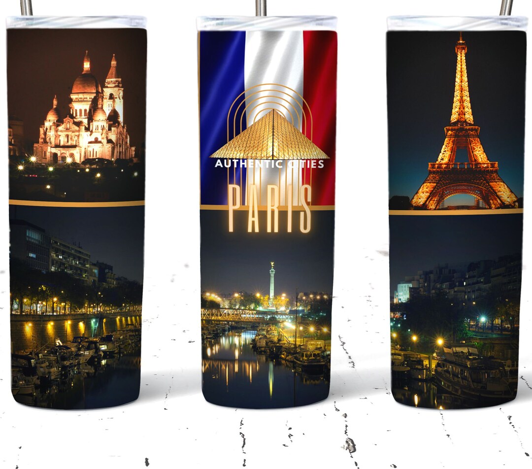 Paris Nightscape 20oz Sublimation Design PNG 20oz Skinny Tumbler ...