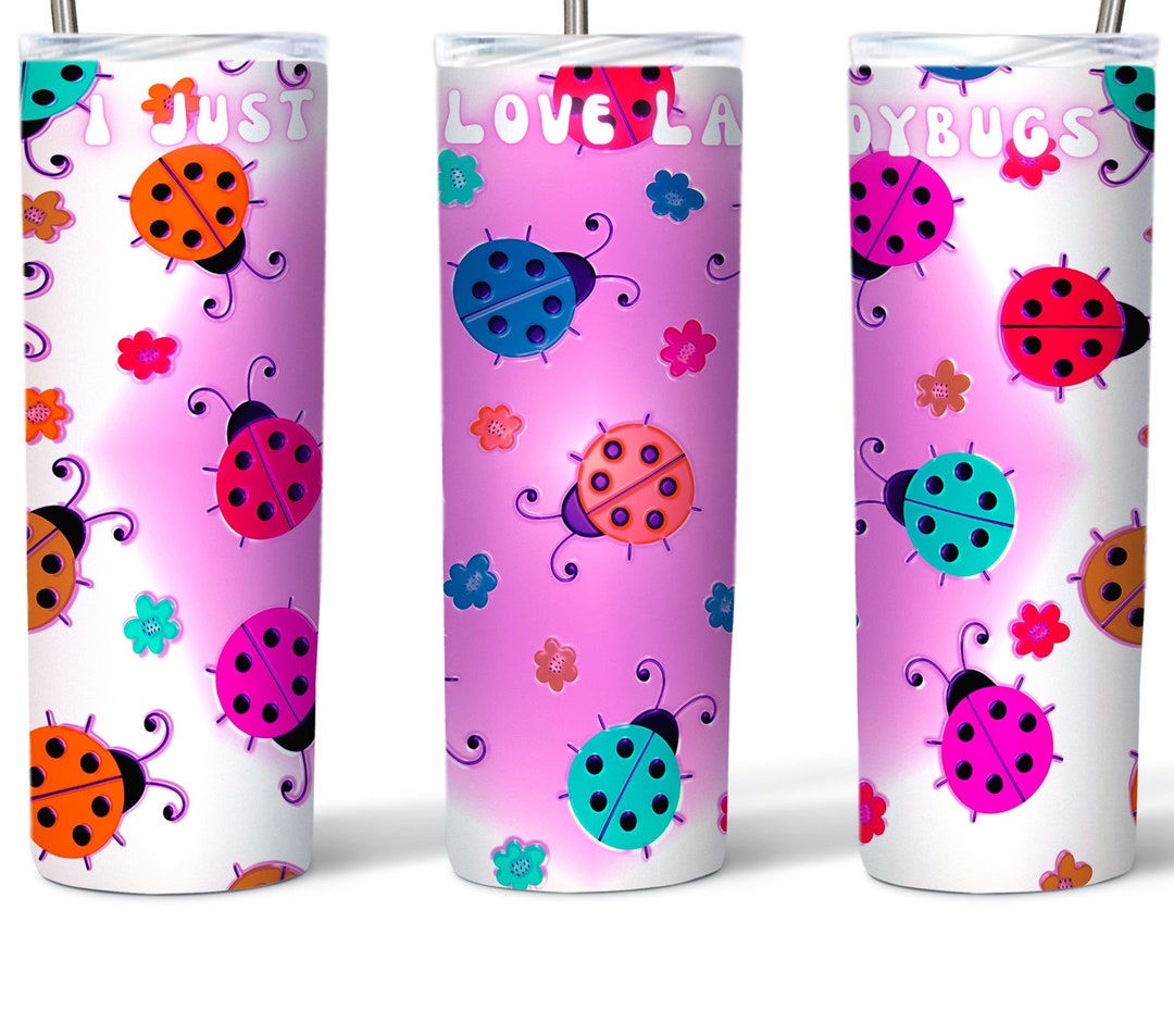 I Just Love Ladybugs Tumbler Wrap Design PNG 20oz Skinny Tumbler ...