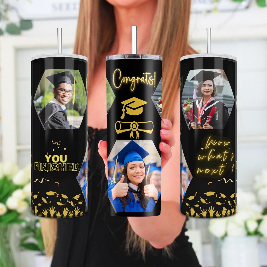 Graduation Photo Collage Tumbler Wrap, Design 20oz Skinny Tumbler ...