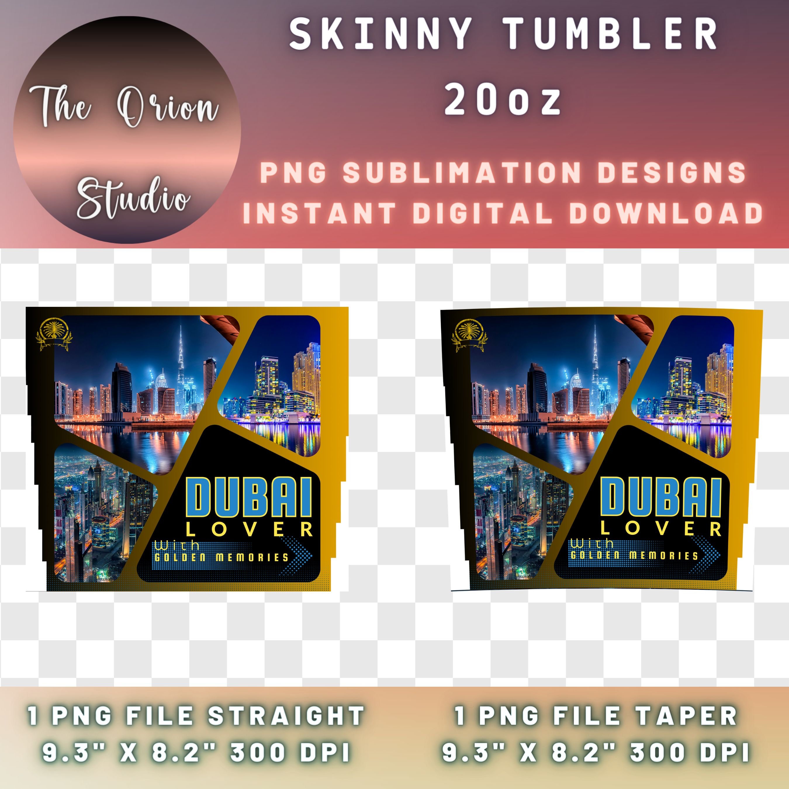 Dubai City Views Tumbler Wrap, 20oz Sublimation Design PNG Straight ...