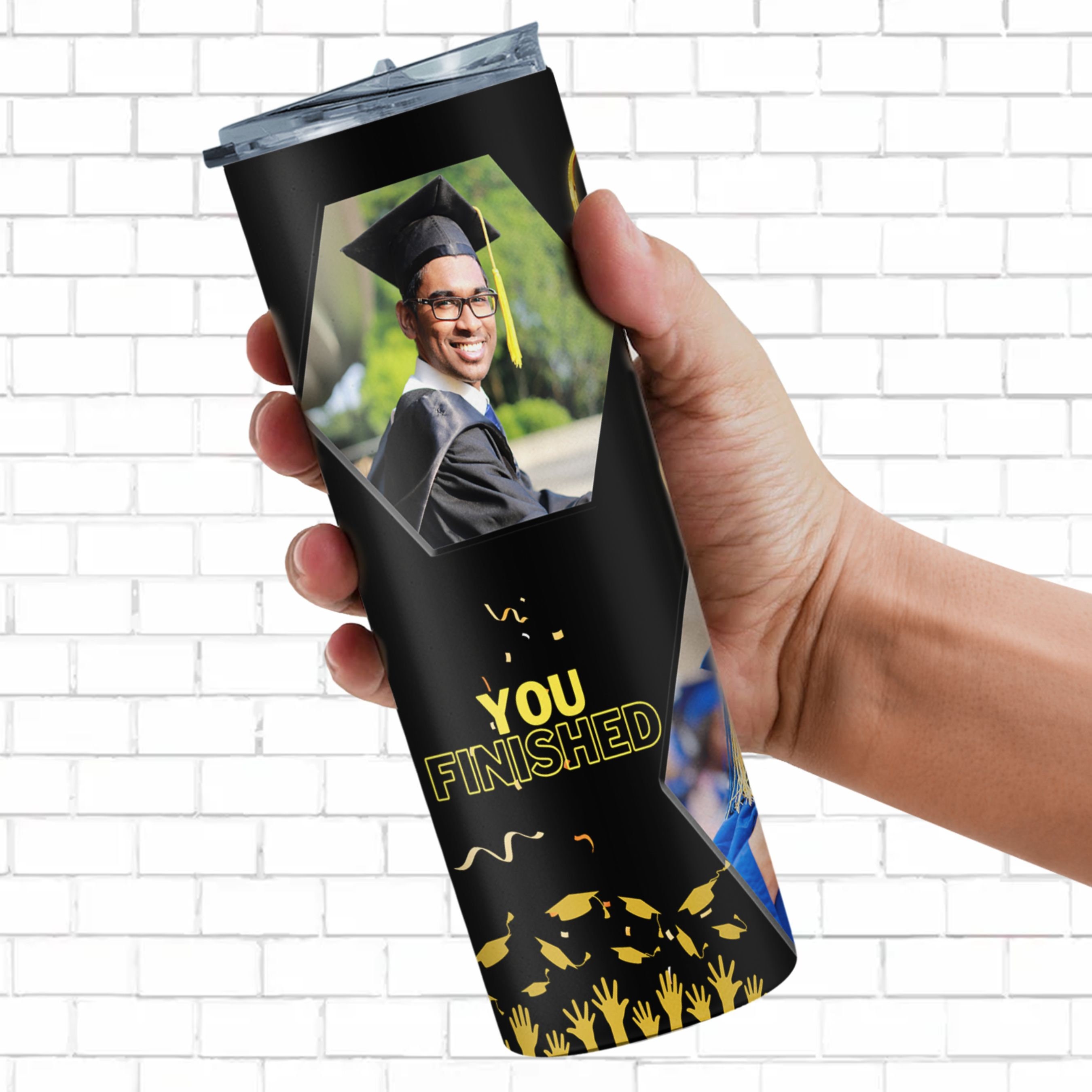 Graduation Photo Collage Tumbler Wrap, Design 20oz Skinny Tumbler ...