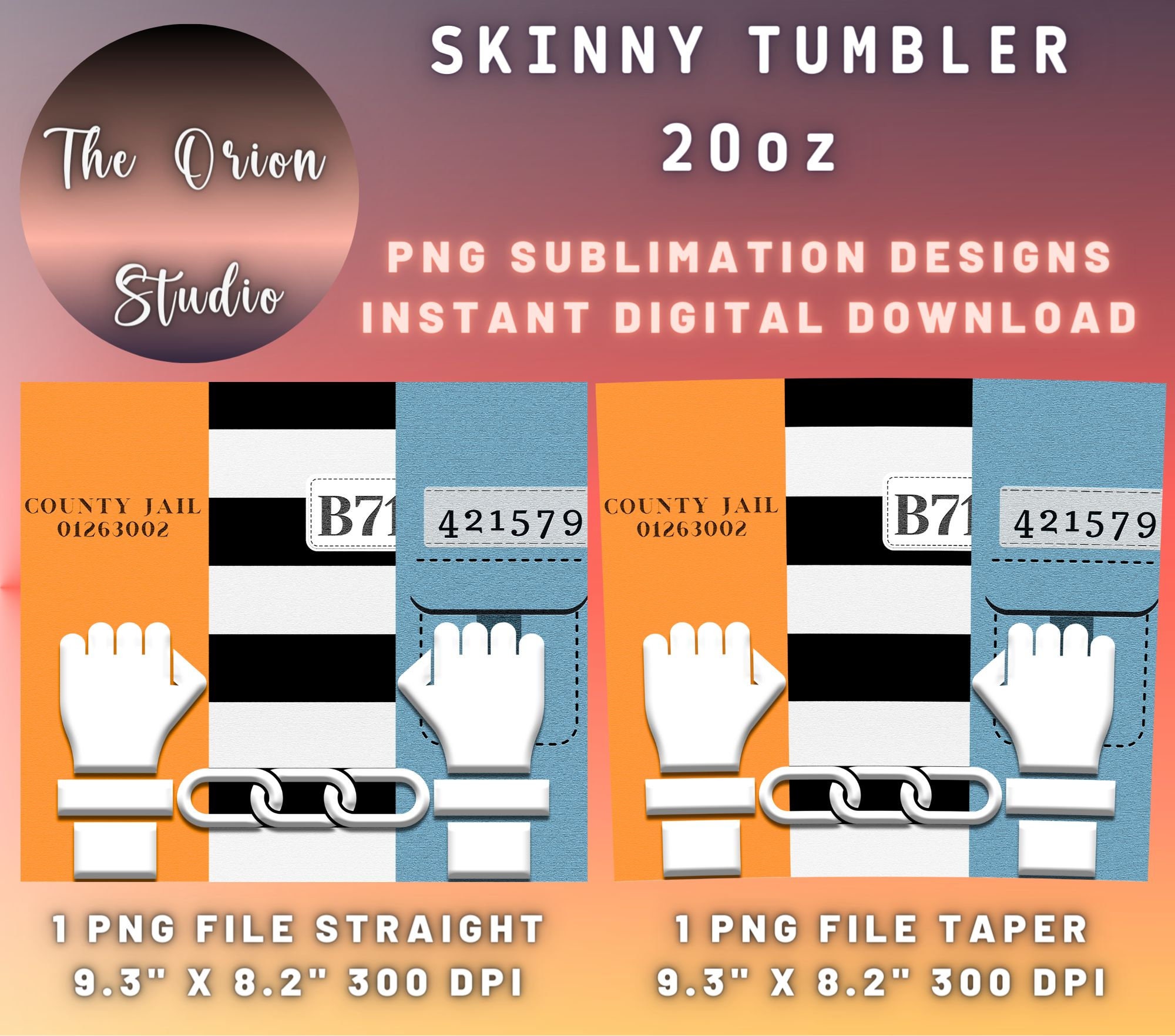 Inmate, Prisoner Tumbler Wrap 20oz Skinny Tumbler Wrap Sublimation ...