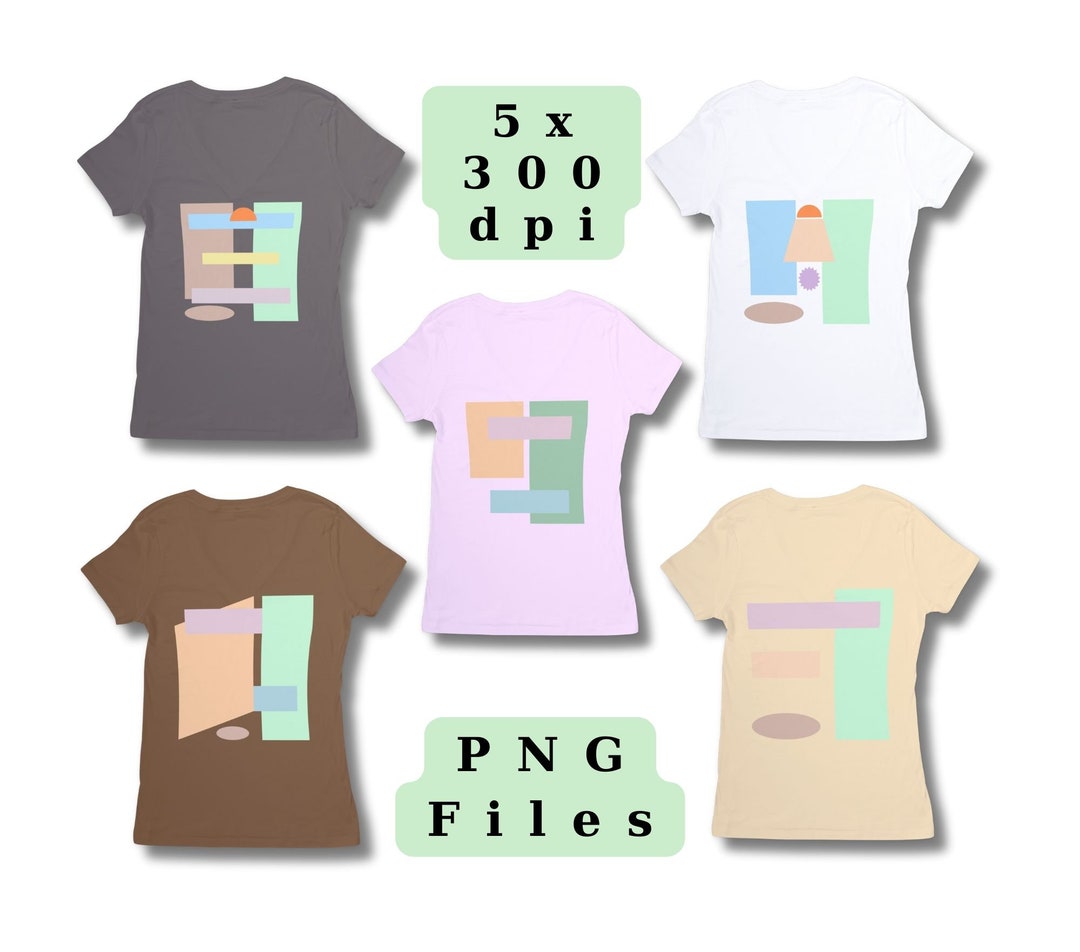 T-shirt Pngs Bundle of 5 X 300 Dpi PNG Files Stickers Digital Instant ...