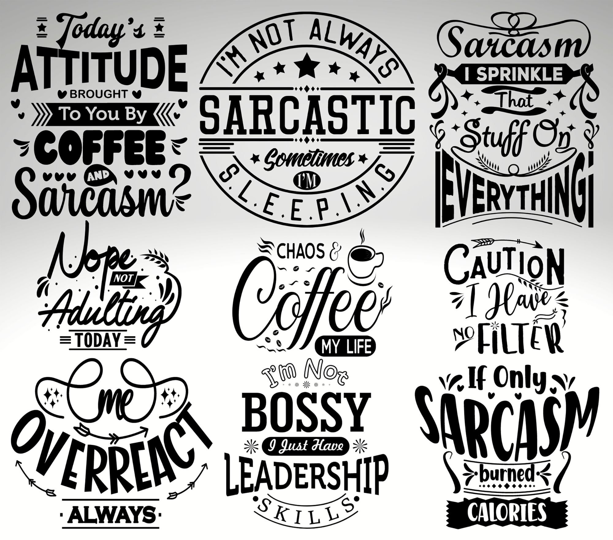 Funny Sarcastic Quotes 20oz Skinny Tumbler Taper Template Sublimation ...