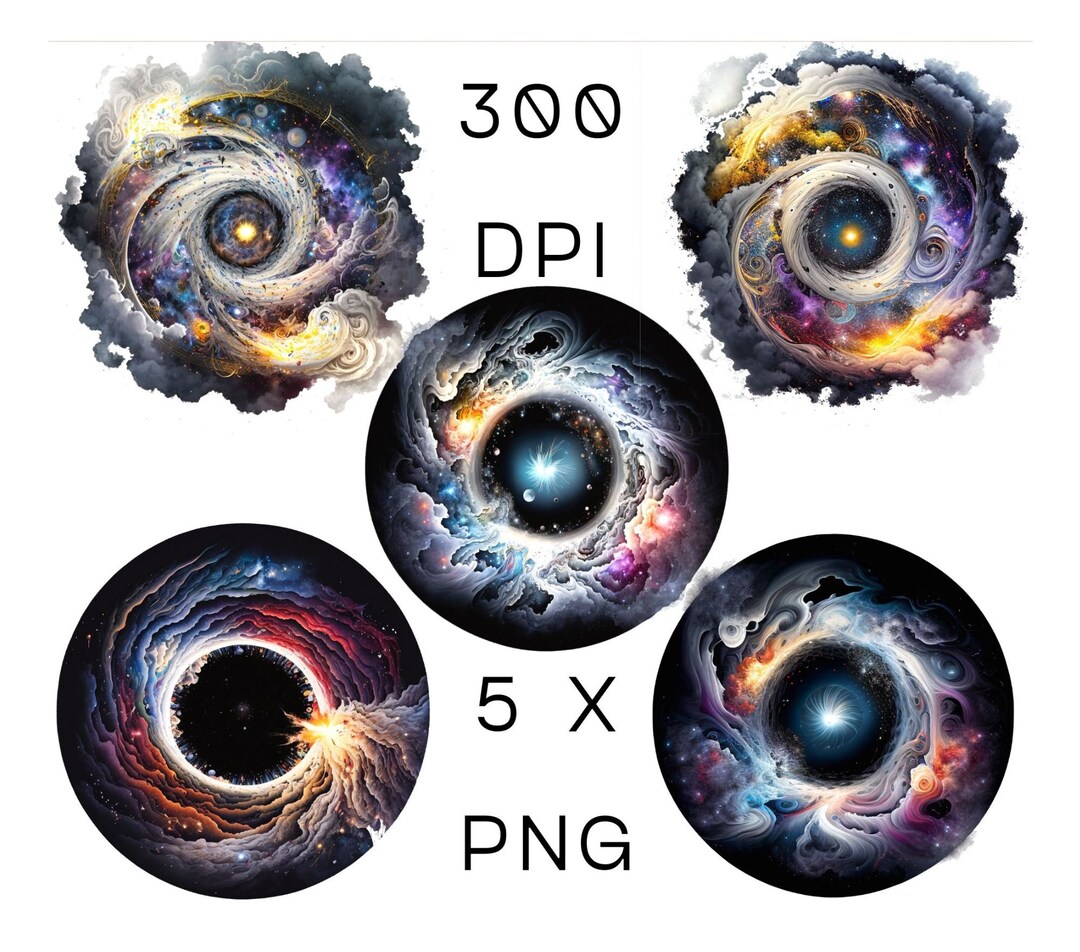 Space Singularity Digital Clipart Set of 5 Hi Resolution Png's 300dpi ...