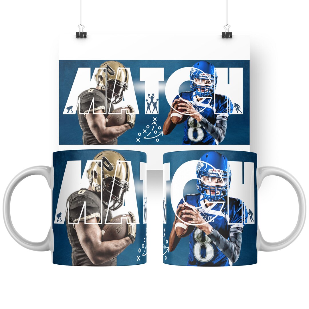 American Football Mug Wrap, 11oz and 15oz Sublimation Mug Template, Mug ...