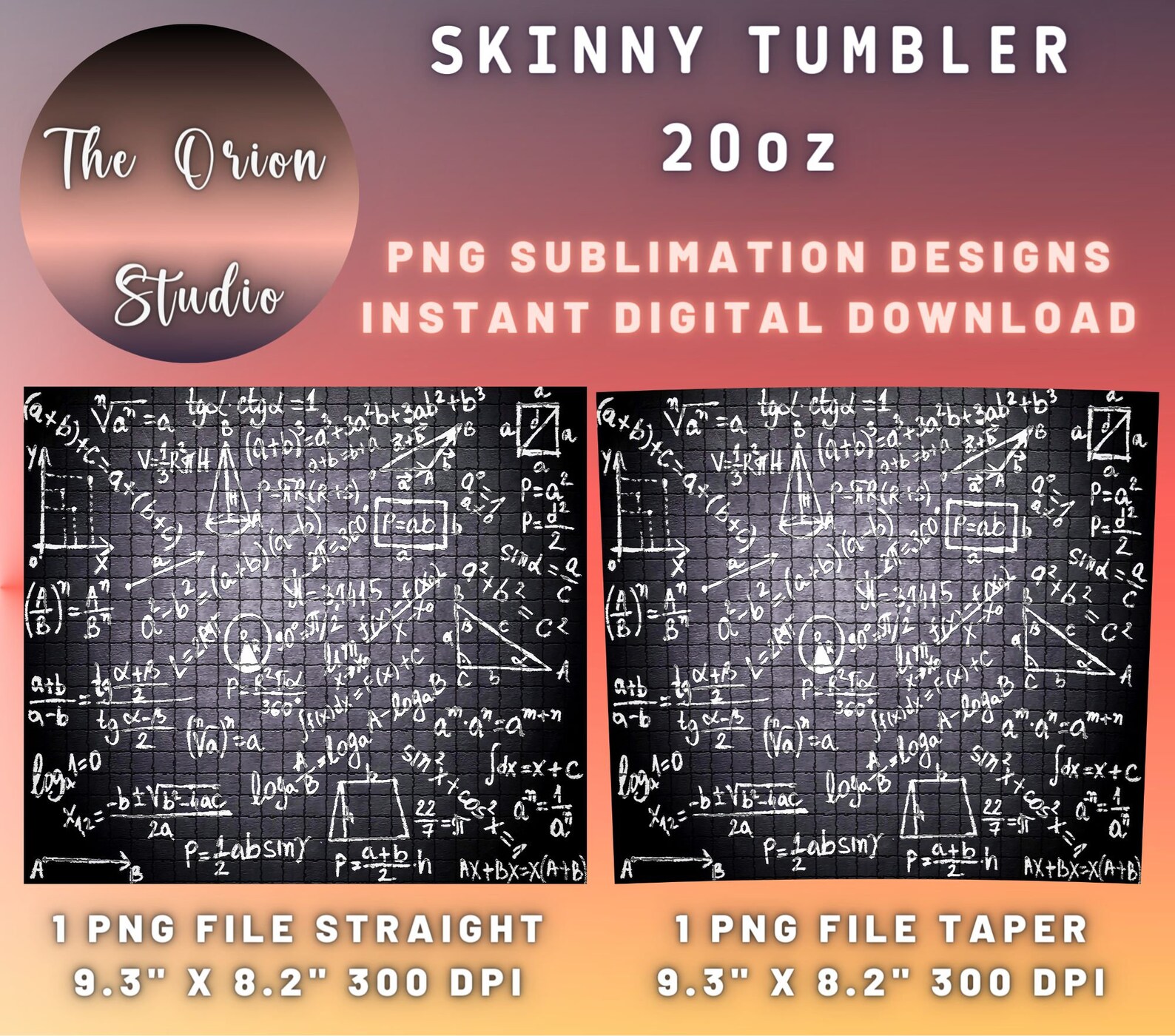 Math Teacher Tumbler Wrap Design PNG 20oz Skinny Tumbler Sublimation ...