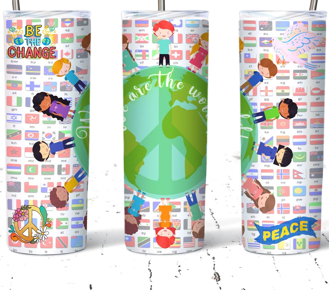 World Unity Tumbler Design PNG 20oz Skinny Tumbler Wrap Sublimation ...
