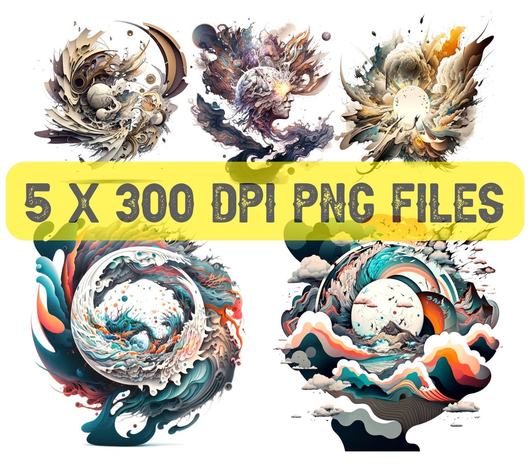 Crazy & Stunning Digital Clipart Set of 5 Hi Resolution Png's 300dpi ...