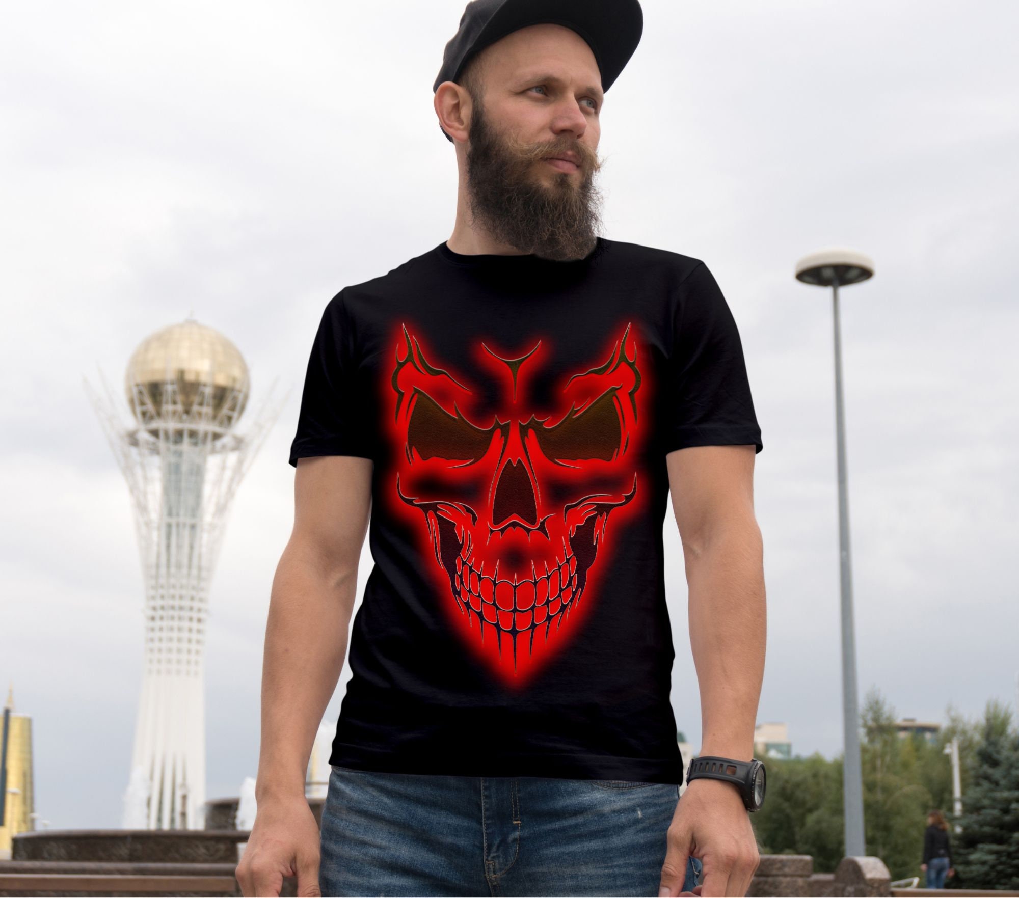 Red Skull PNG 300 DPI Transparent Background, Sublimation Design ...