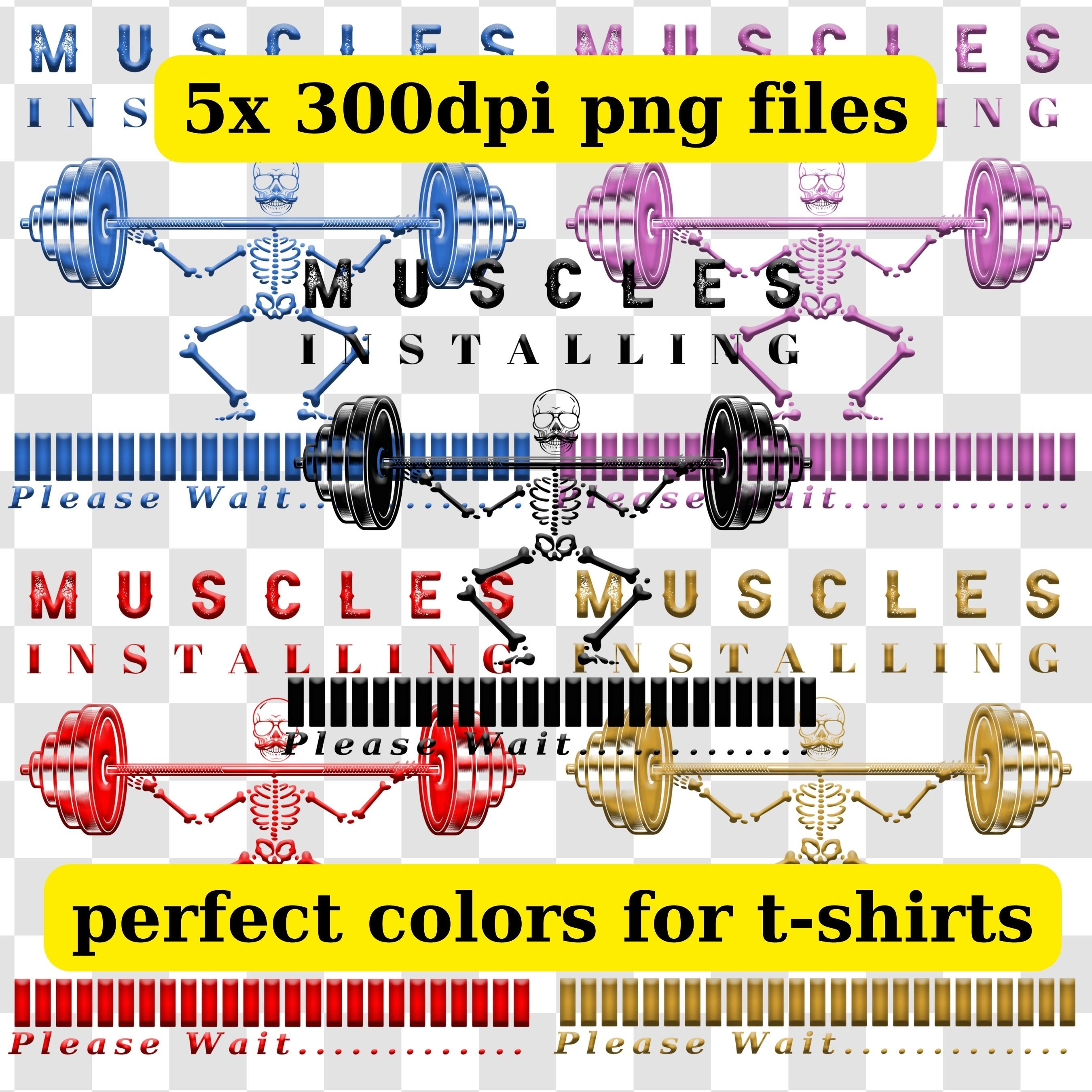 Muscles Installing Skeleton Bundle of 5 X 300 Dpi PNG Files, Clipart ...