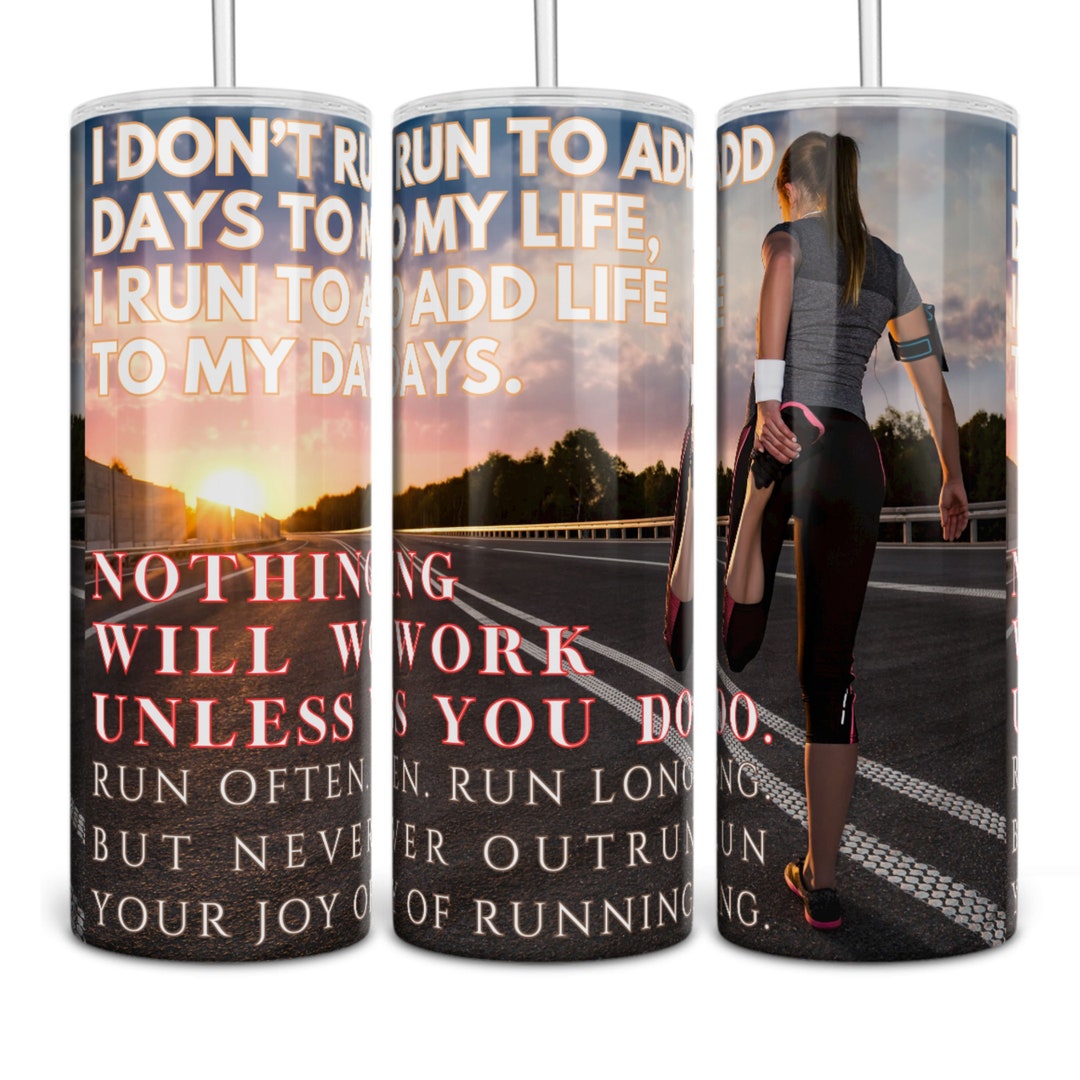 Jogging Design Tumbler Wrap, 20oz Skinny Tumbler Sublimation Designs ...