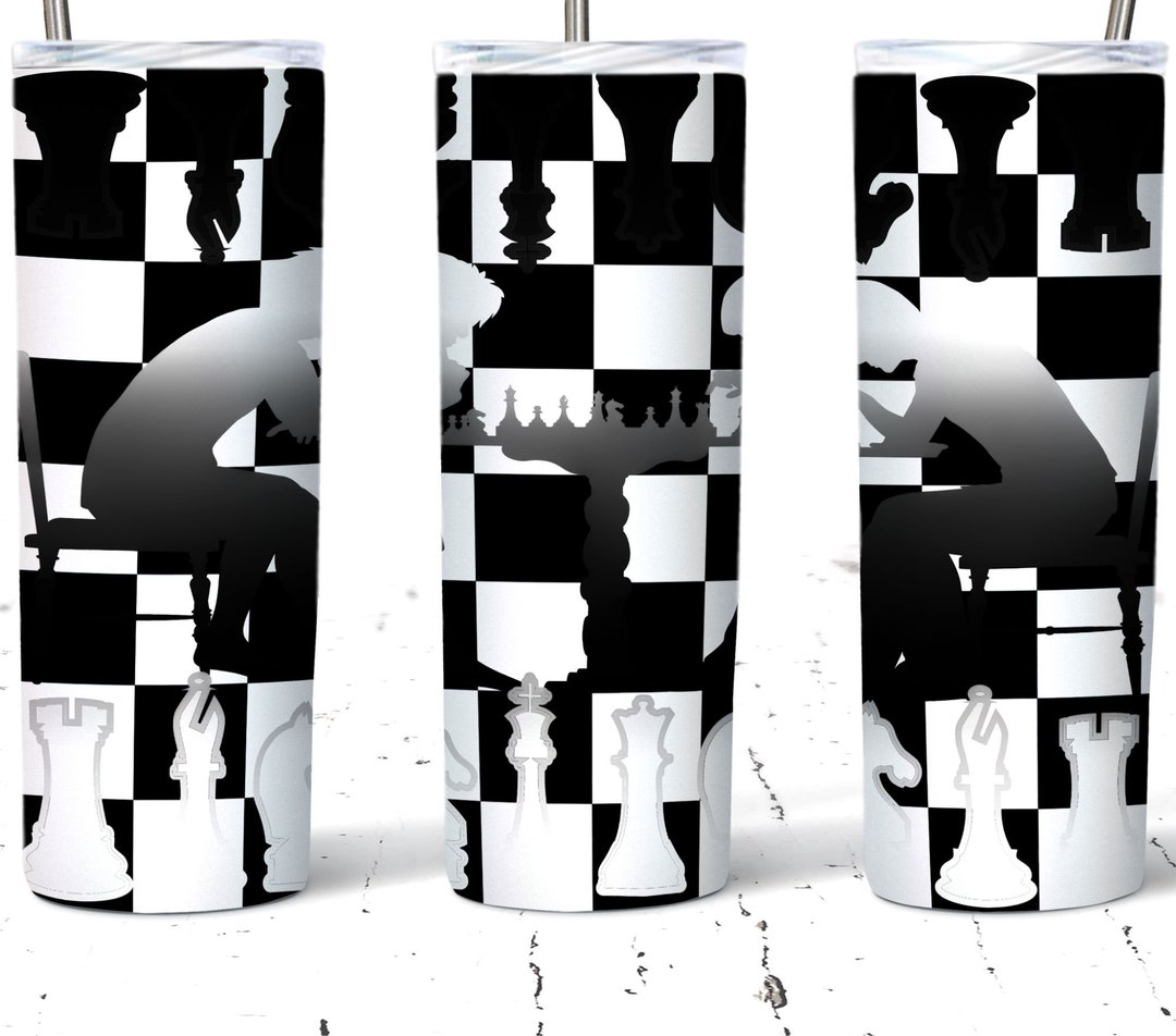 Chess Silhouette 20oz Tumbler Design 20oz Skinny Tumbler Wrap ...