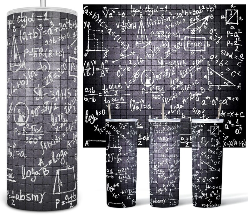 Math Teacher Tumbler Wrap Design PNG 20oz Skinny Tumbler Sublimation ...