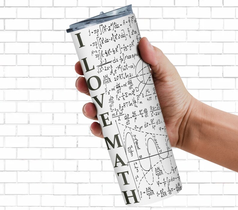 I Love Math Tumbler Wrap Design PNG 20oz Skinny Tumbler Sublimation ...