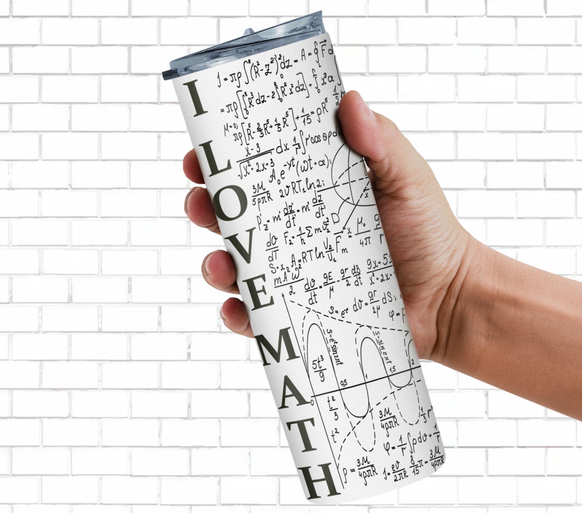 I Love Math Tumbler Wrap Design PNG 20oz Skinny Tumbler Sublimation ...