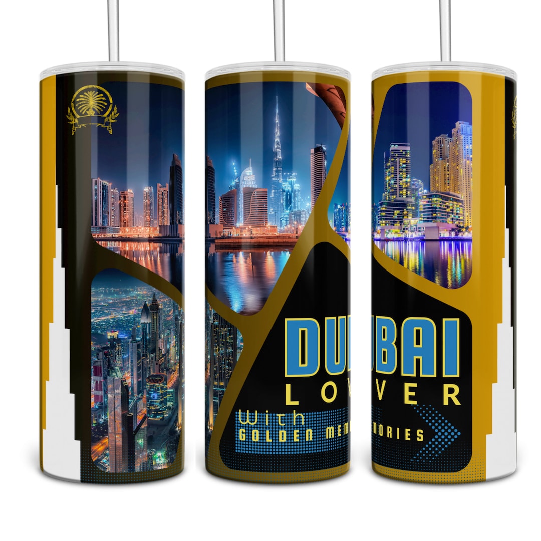 Dubai City Views Tumbler Wrap, 20oz Sublimation Design PNG Straight ...