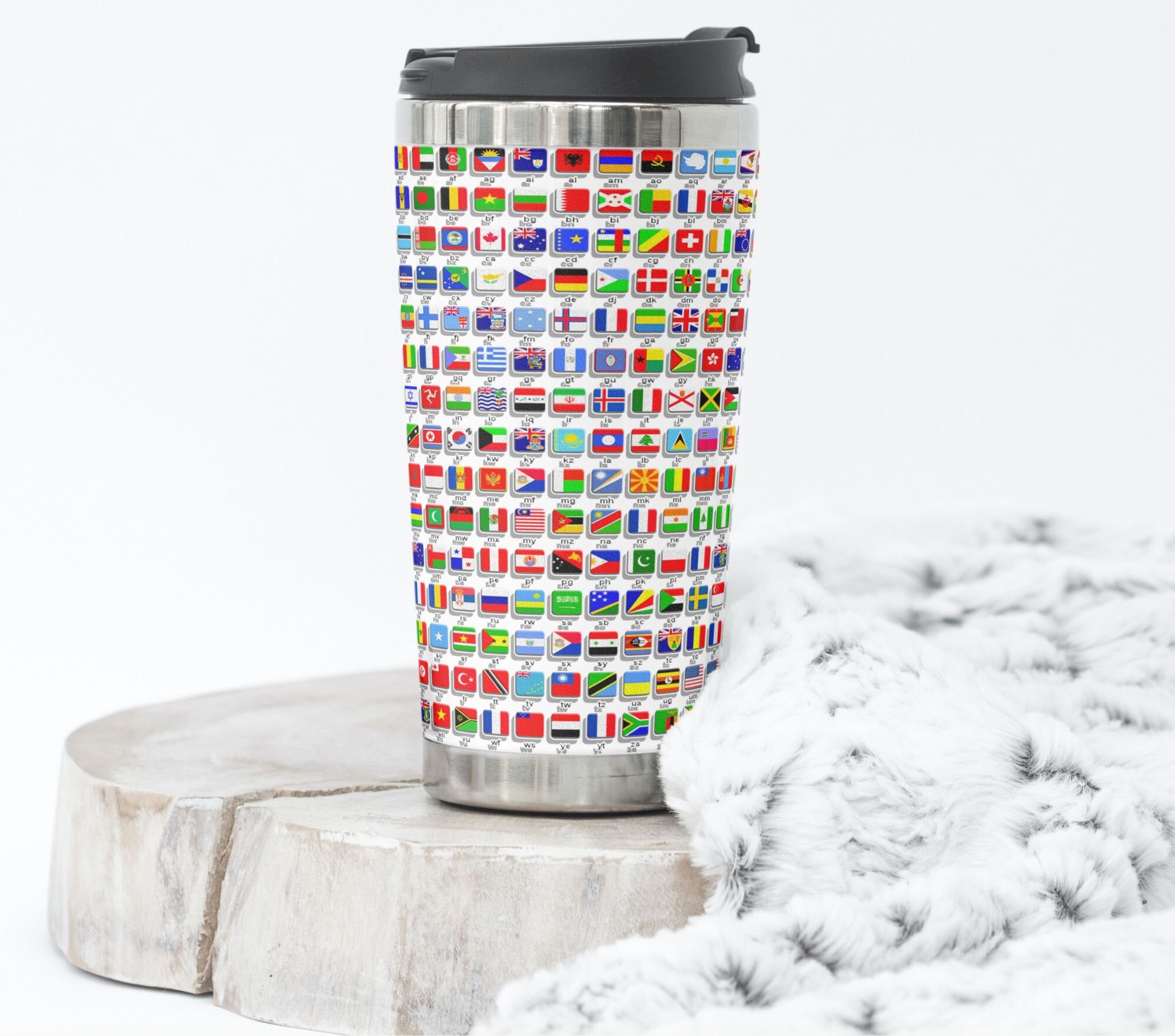3D All Flags of the World Tumbler Wrap Design 20oz Skinny Tumbler ...