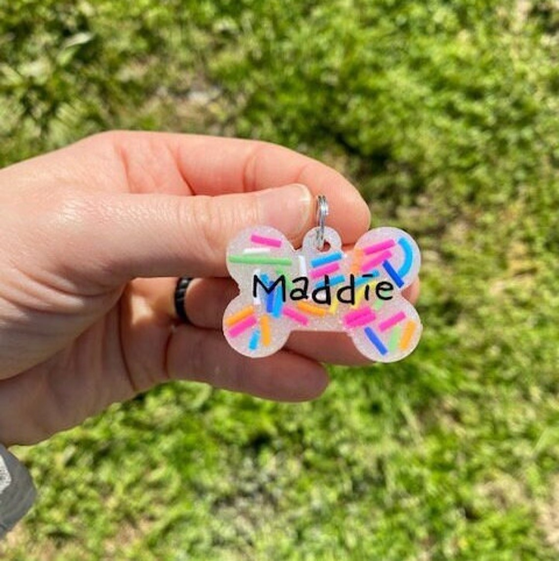 Sprinkle Dog Tag Custom Dog Tag Glitter Dog Tag Customized - Etsy