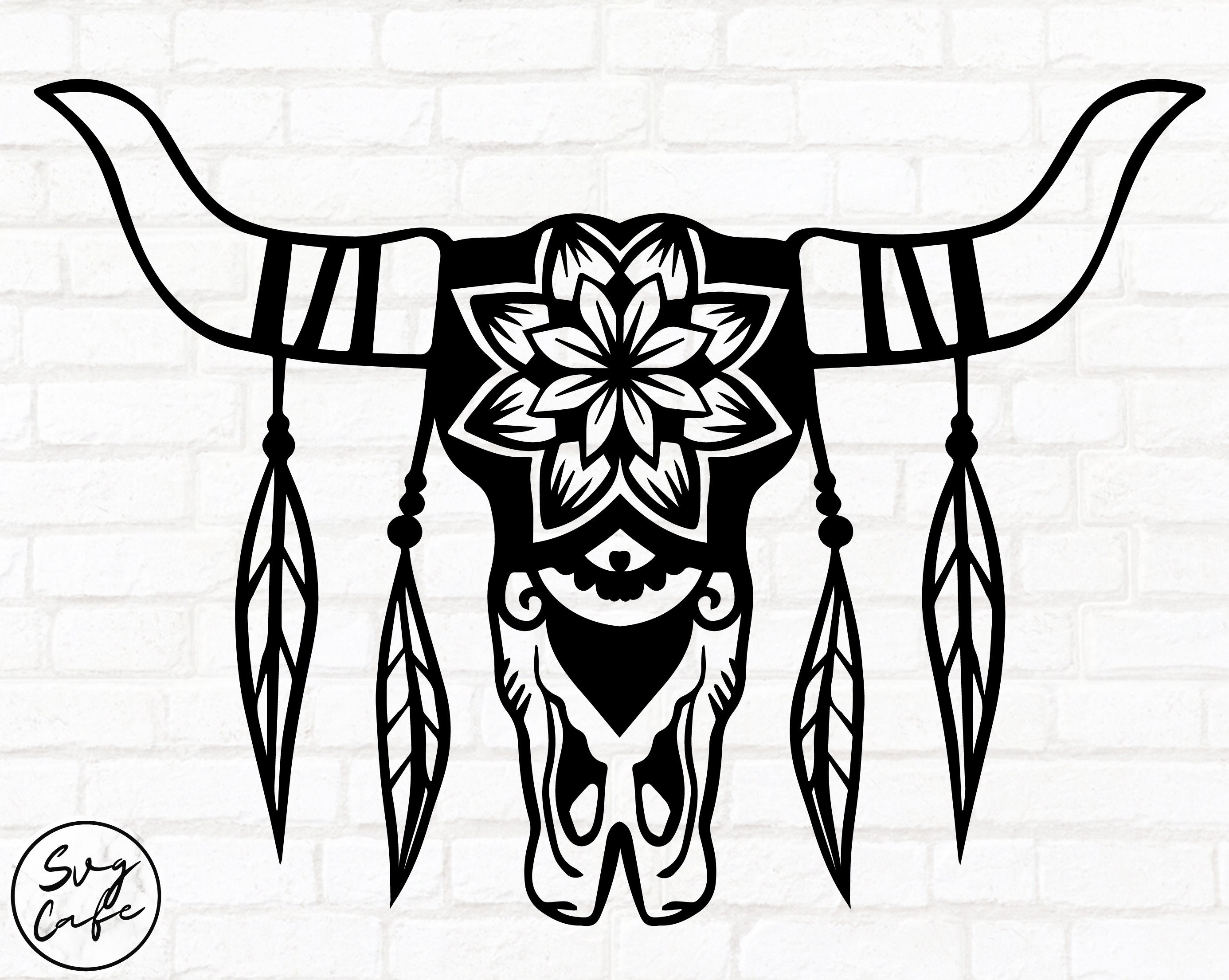Buffalo Cow Bull Skull Svg Png Dxf Cutfile for Cricut Silhouette and ...