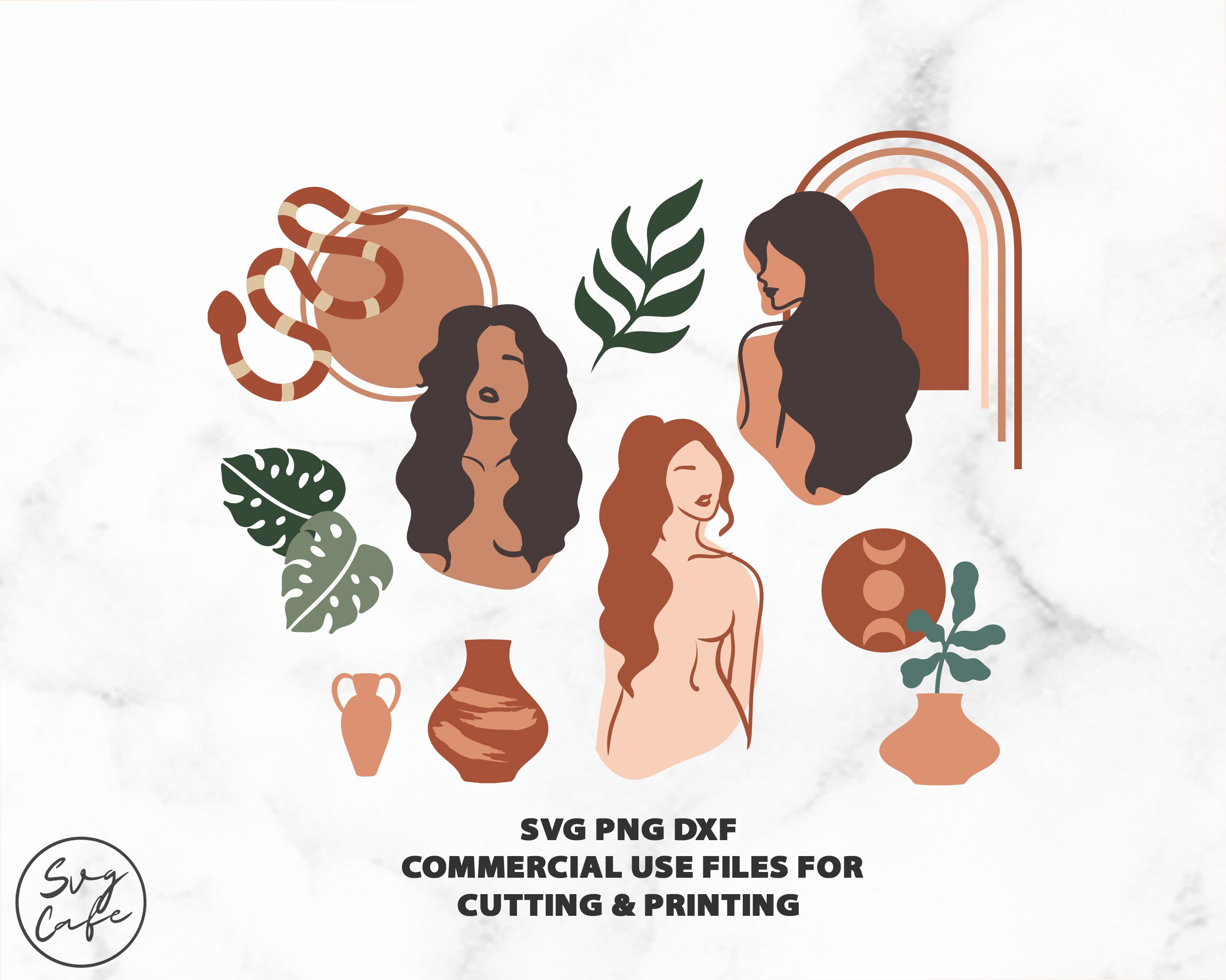 Boho Woman Svg Png Dxf for Cricut Silhouette or Sublimation - Etsy