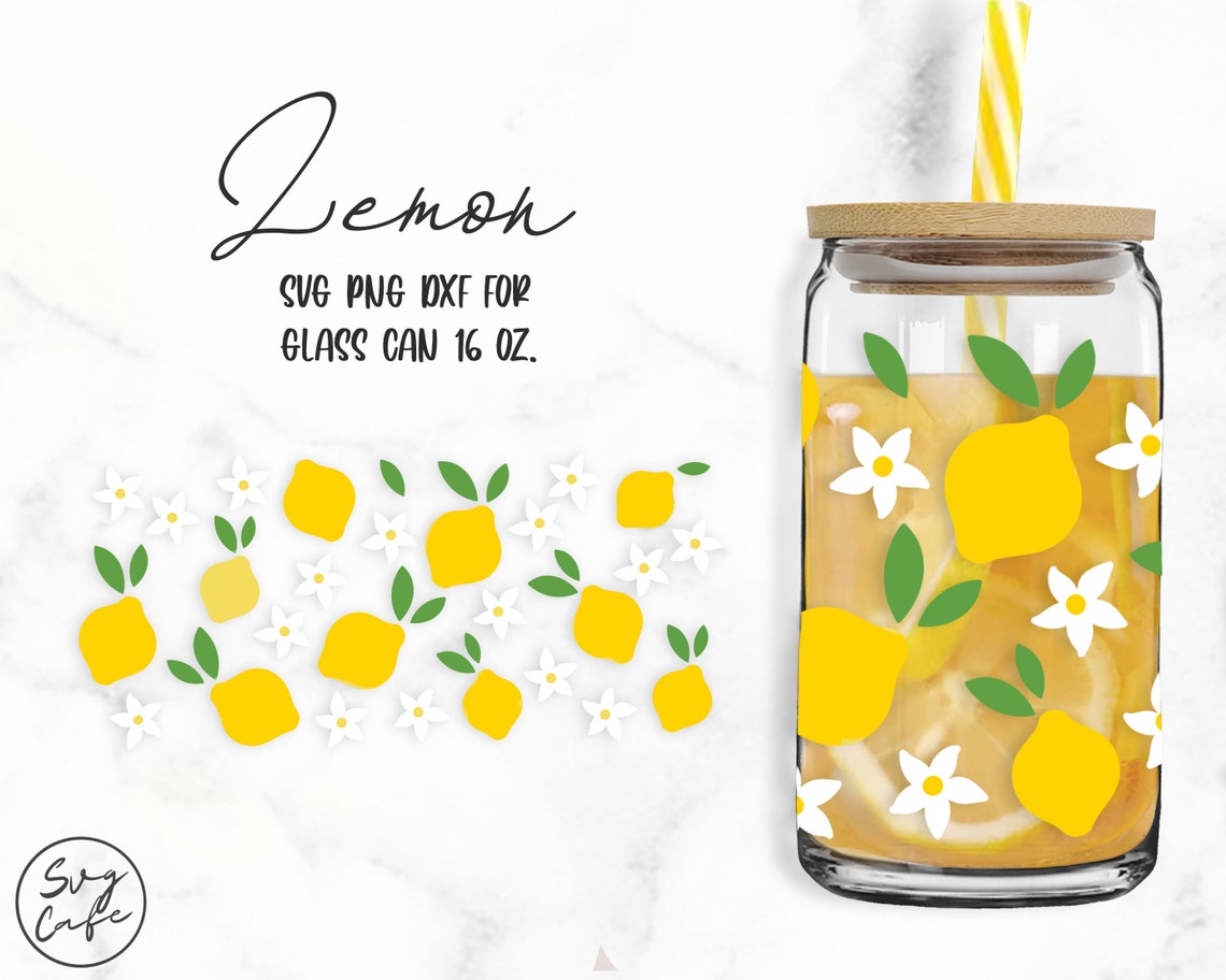 Lemon 16oz Libbey Glass Can Cutfile Svg Dxf Png Files - Etsy