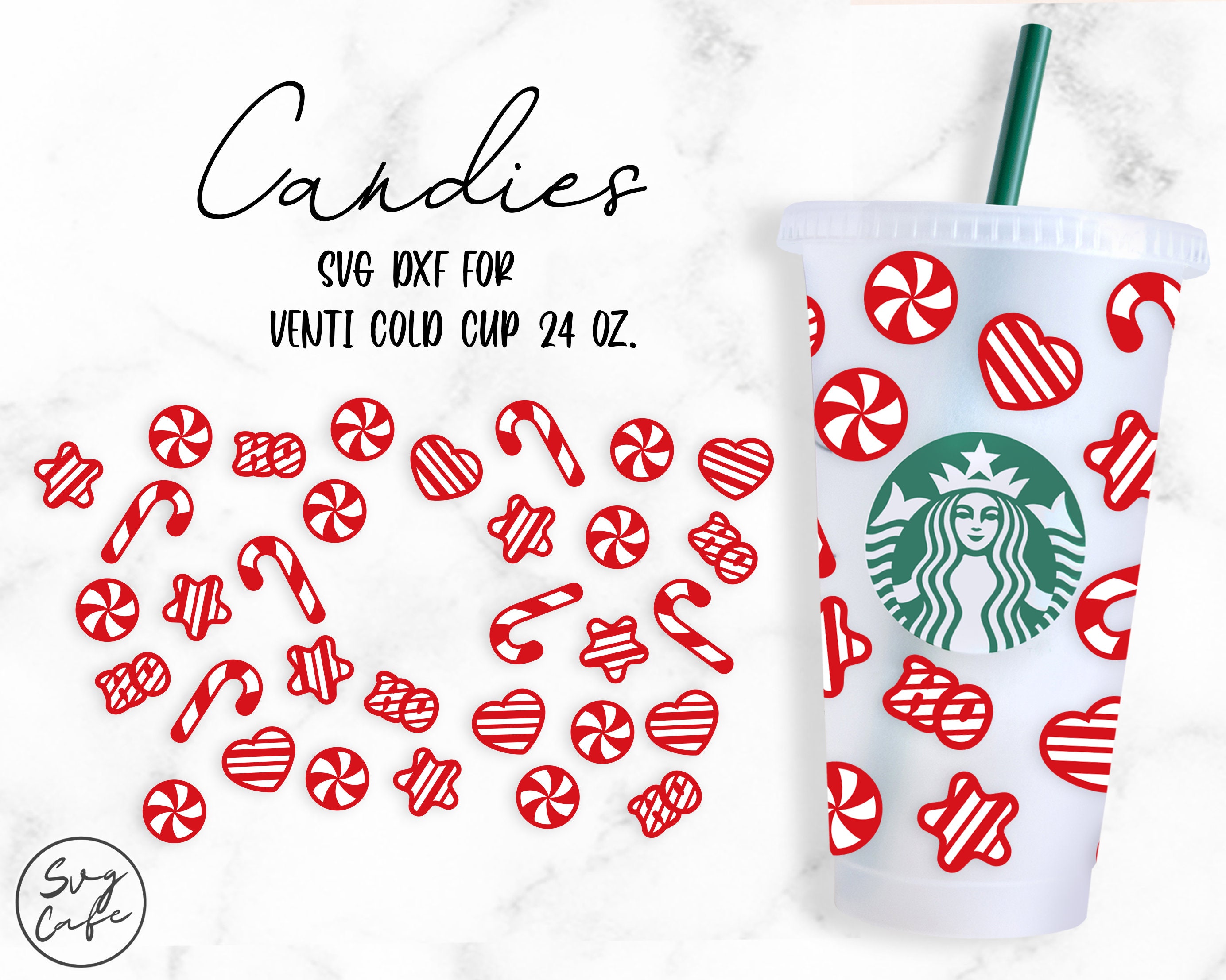 Candies • 24oz Venti Cold Cup Cutfile, Svg Dxf Png File Digital Download - Etsy