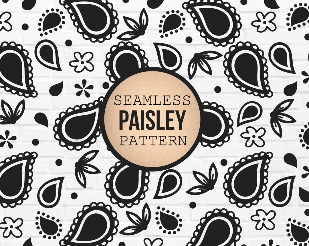 Seamless Bandana Paisley Pattern Svg Png Dxf - Etsy
