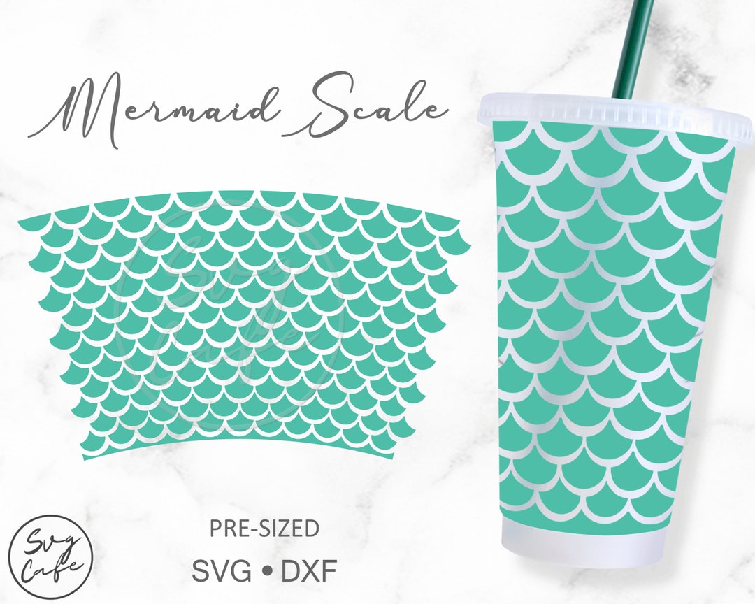 Mermaid Scale • 24oz Venti Cold Cup Cutfile, Svg Dxf Files Digital ...